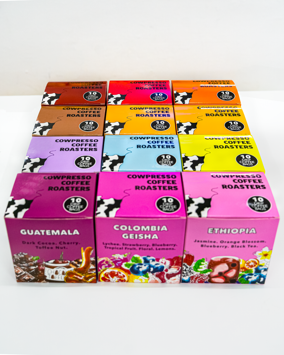 Nitrogen Drip Bag Mix Flavours Box | Cowpresso Coffee Roasters Singapore