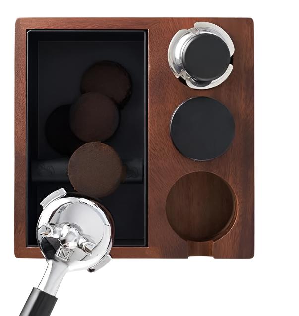 Walnut Knockbox Chute with Tamper Holder | Cowpresso Coffee Roasters ...